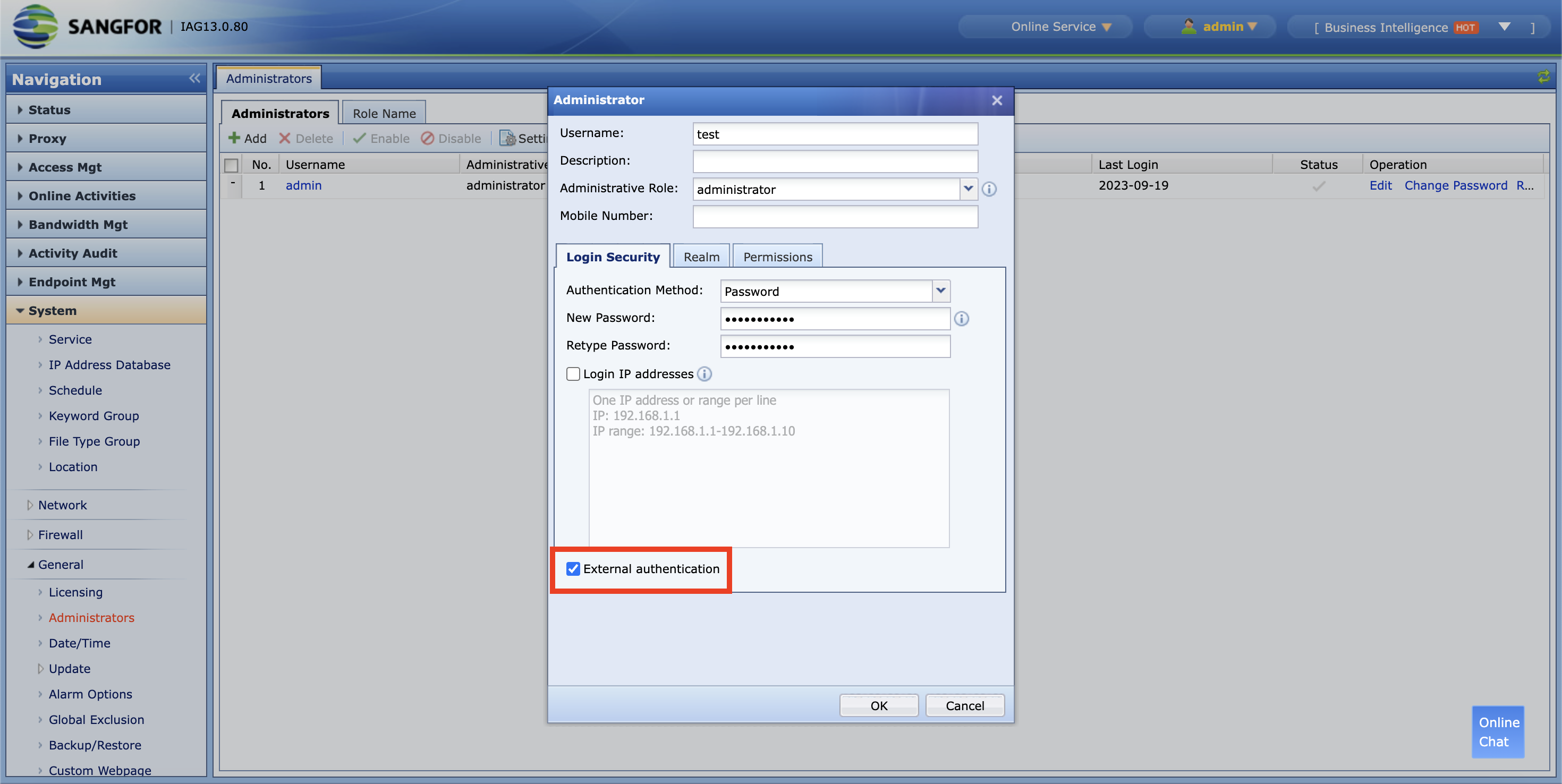 การ Log In เข้า Sangfor IAG (Management Console) โดย External Auth ...