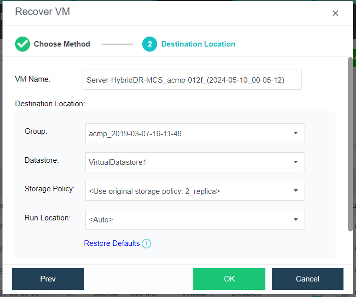 การ Restore VM จาก Backup บน HCI – บริษัท ซังฟอร์ เทคโนโลยี (ประเทศไทย) จำกัด