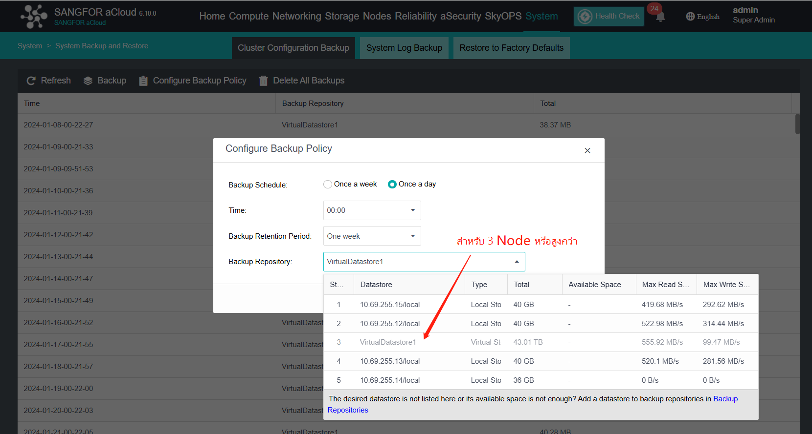 การตั้งค่า Backup Config บน HCI – บริษัท ซังฟอร์ เทคโนโลยี (ประเทศไทย ...