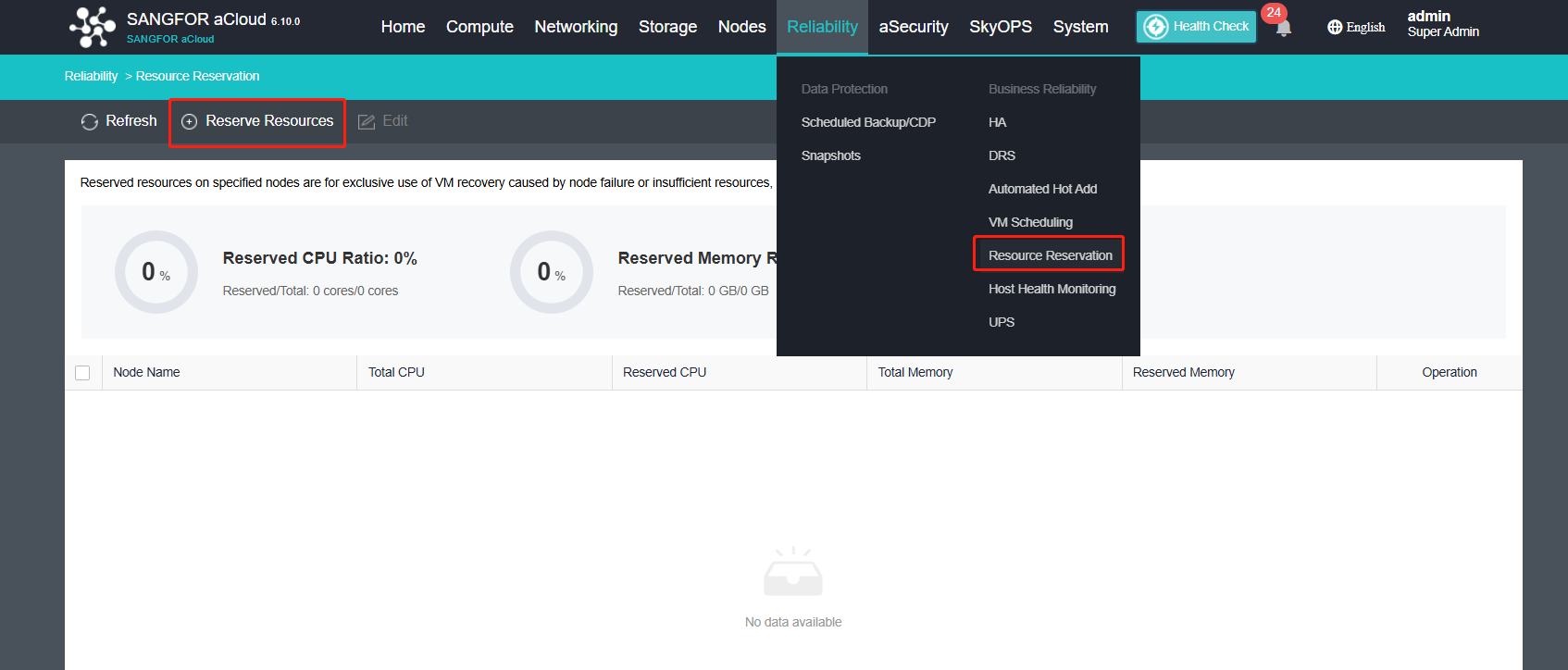 การตั้งค่า Resource Reservation – บริษัท ซังฟอร์ เทคโนโลยี (ประเทศไทย) จำกัด
